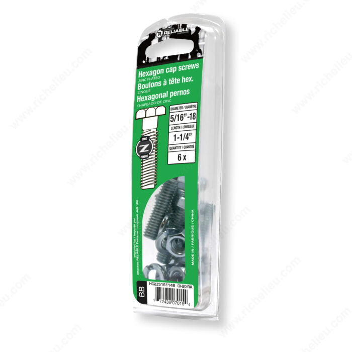 HEXAGON CAP SCREWS 5/16'' BY 1 1/4'' 6PK – Country Depot